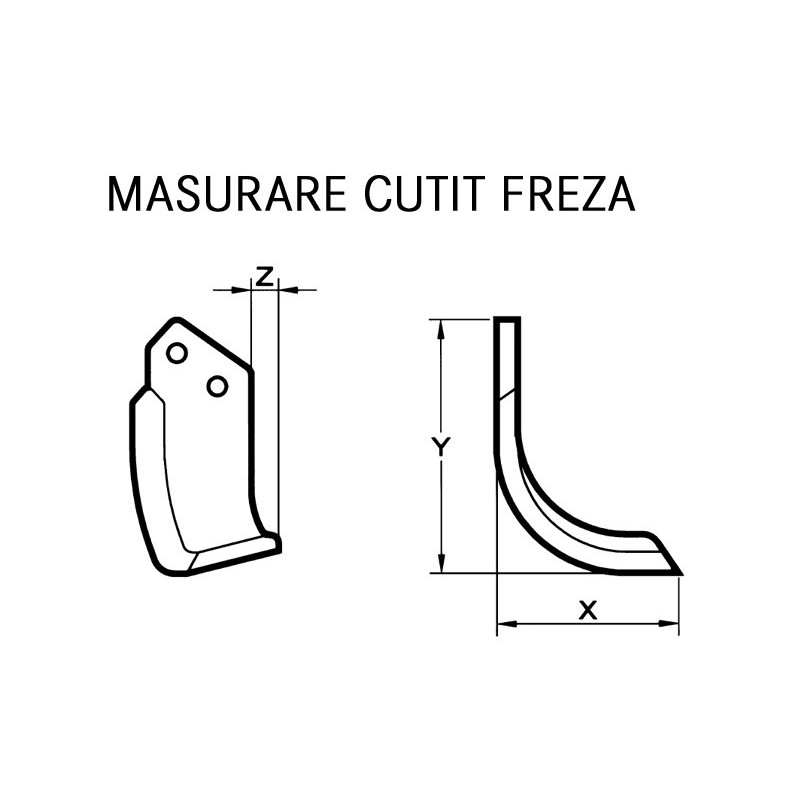 Accesorii - Agricole.ro | Cutit freza: Fresa 22M Stanga