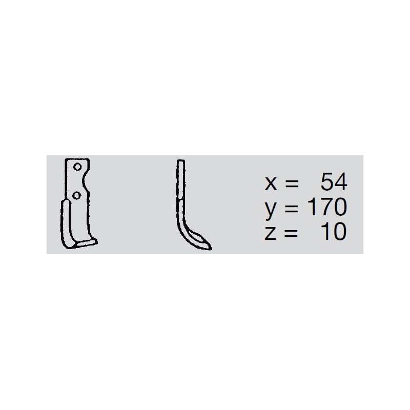 Accesorii - Agricole.ro | Cutit freza GRILLO 54x170 D 8.5X50 30X4 mm